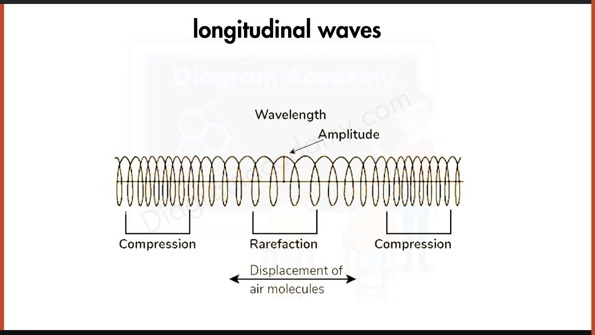 Longitudinal Waves and Displacement of air molecule Diagram
